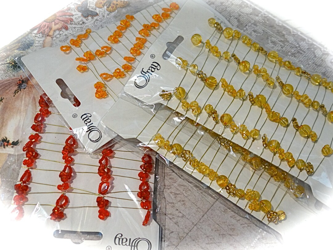 Set of Glass Wired Seed Beads Floral Supplies Craft Supplies T-160 - Etsy