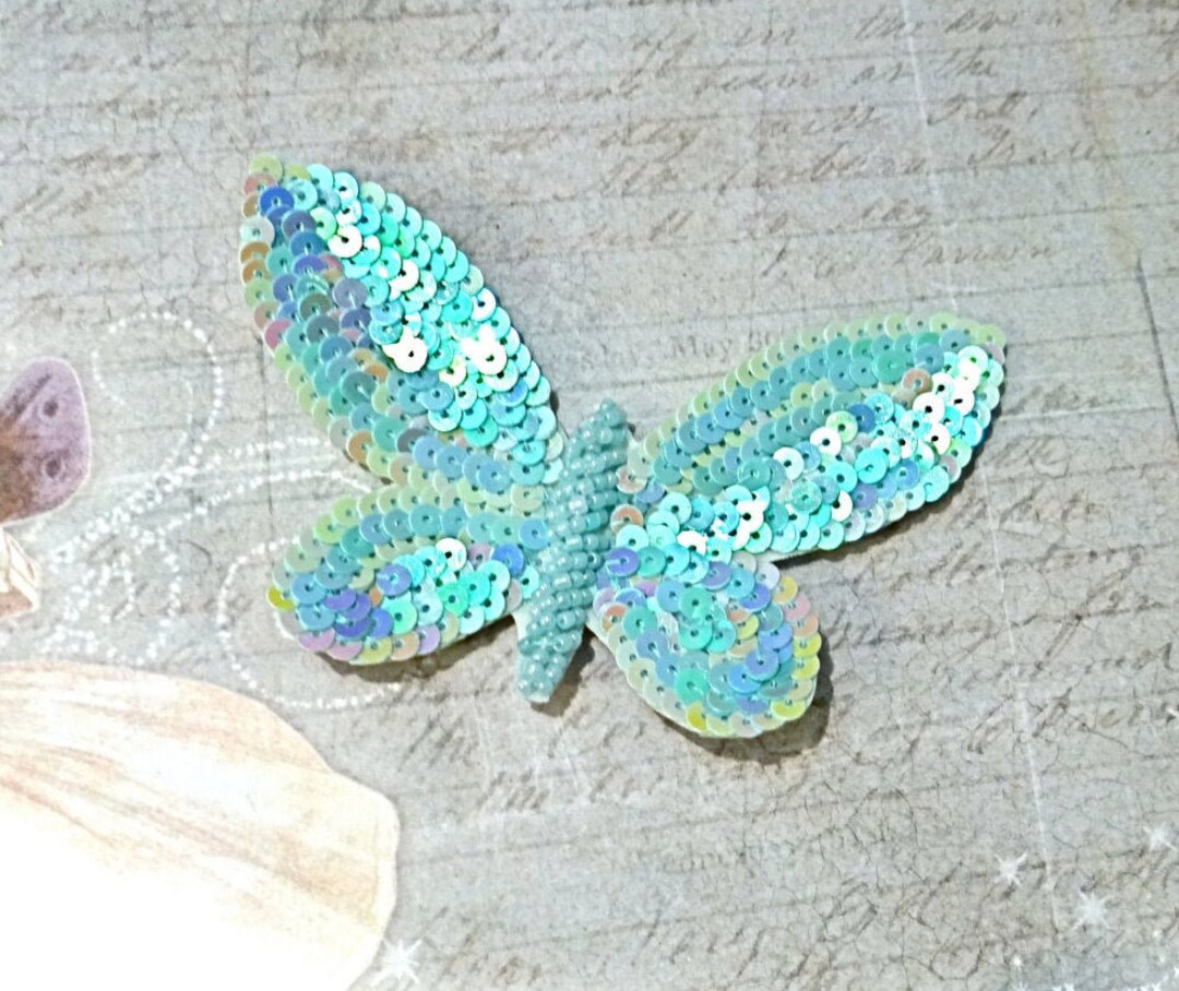 Blue Sequin Butterfly Appliques Craft Supplies Trims SE-136 - Etsy