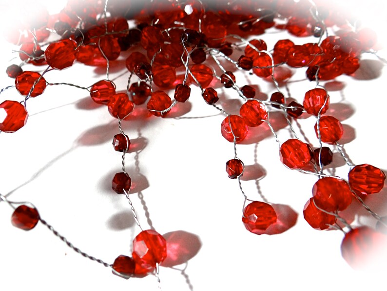 70 Red Wired Beads Craft Supplies Floral Supplies FL-132 | Etsy