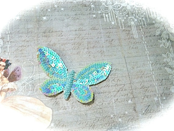 Blue Sequin Butterfly Appliques Craft Supplies Trims SE-136 | Etsy