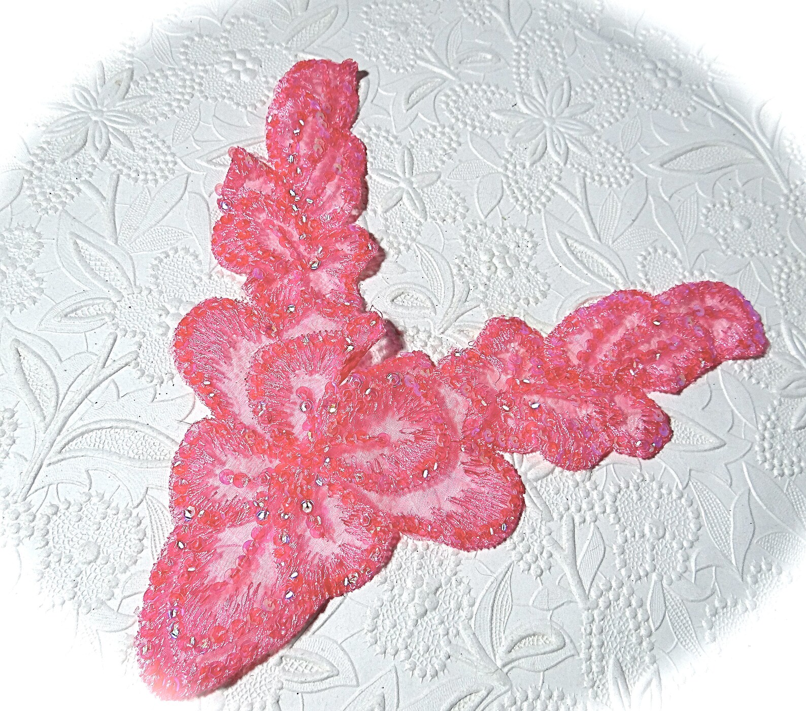 Hot Pink Yoke Applique Sequin Appliques Costume Trims Collars BA-206 - Etsy