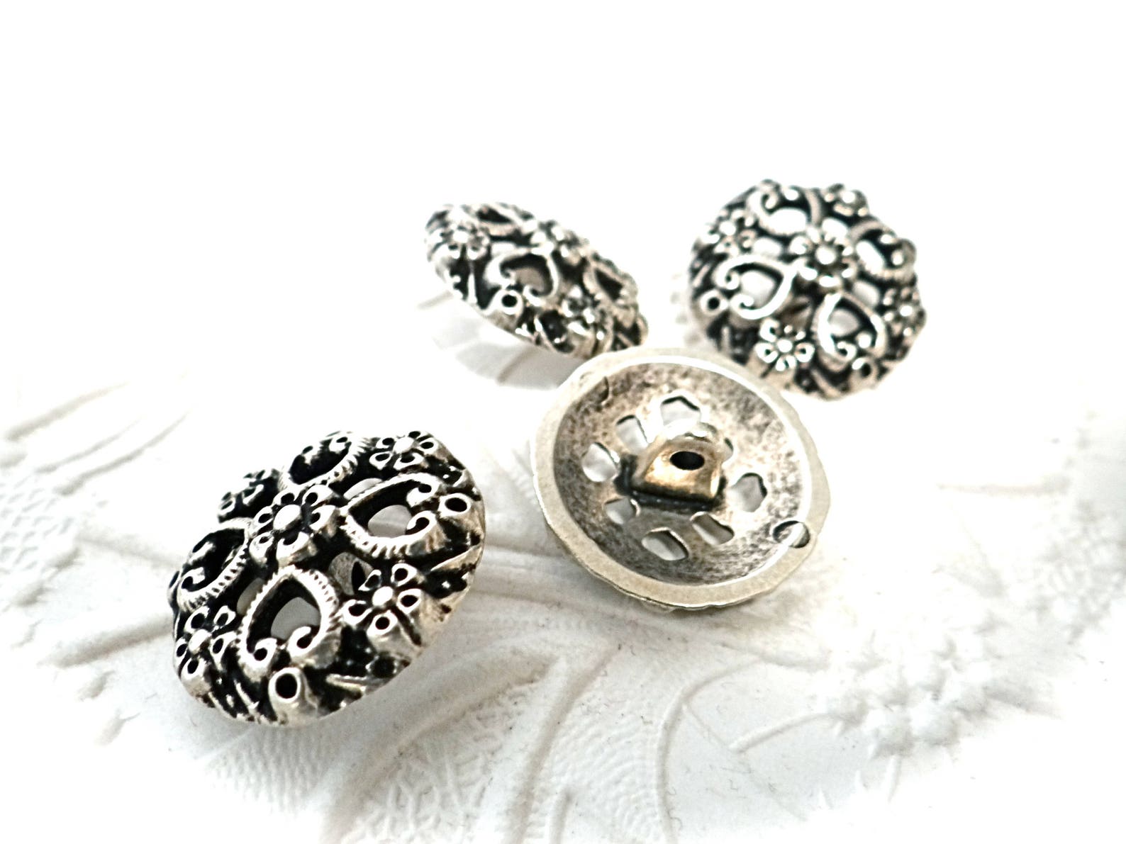 Pewter Cast Buttons 4 Costume Buttons Sewing Shoe Making - Etsy