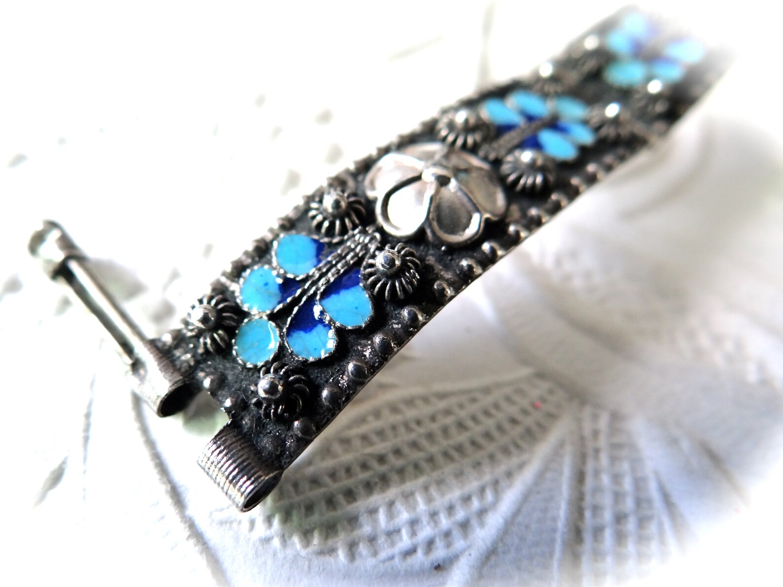 Vintage Enameled Silver Bracelet Enameled Jewelry Made in - Etsy