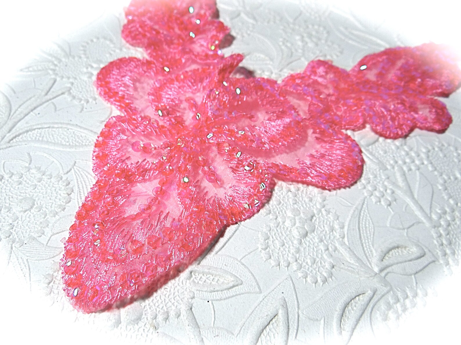 Hot Pink Yoke Applique Sequin Appliques Costume Trims Collars BA-206 - Etsy