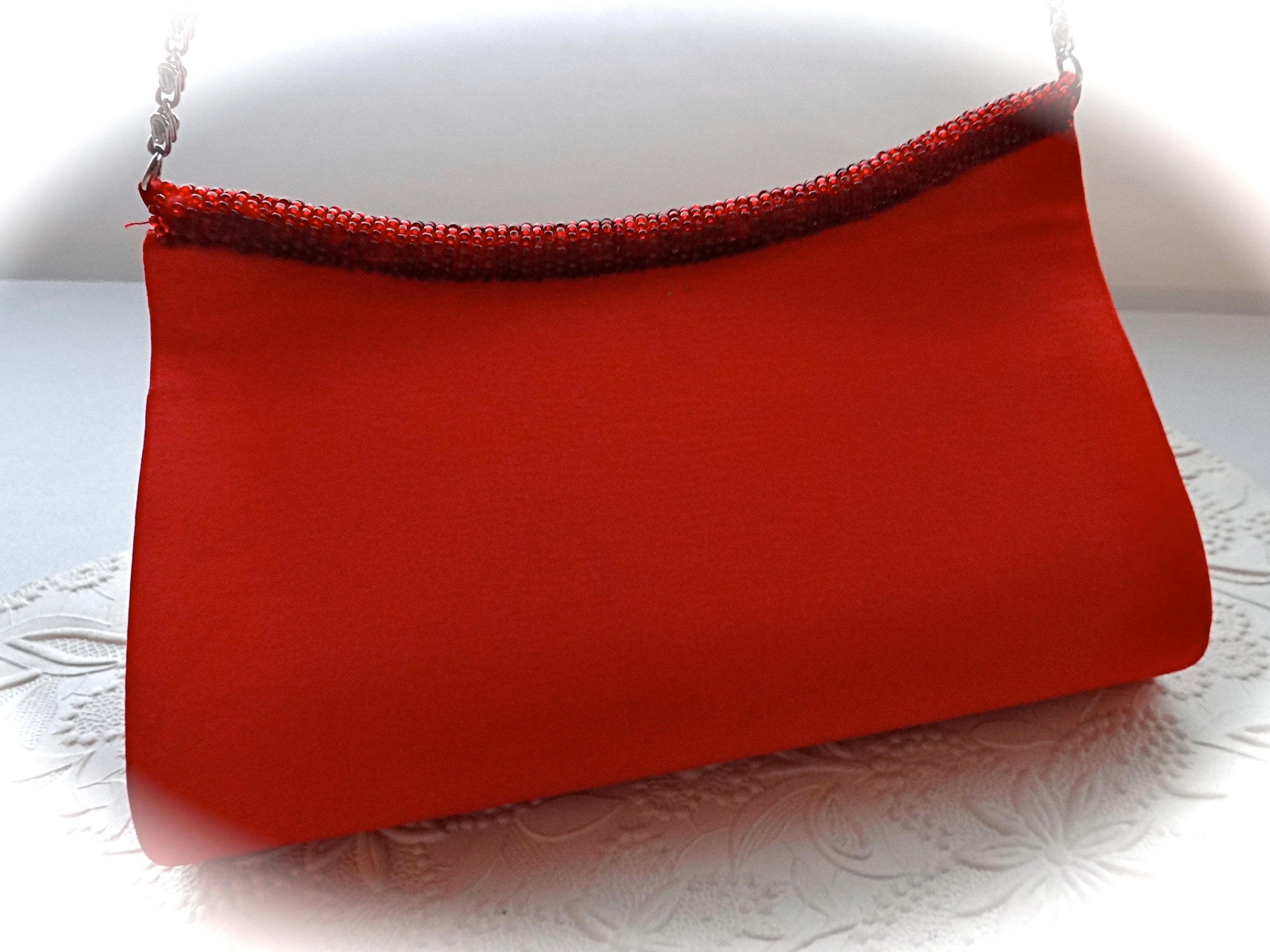 Red Beaded Evening Bag Vintage Handbags Accessories VH-149 - Etsy