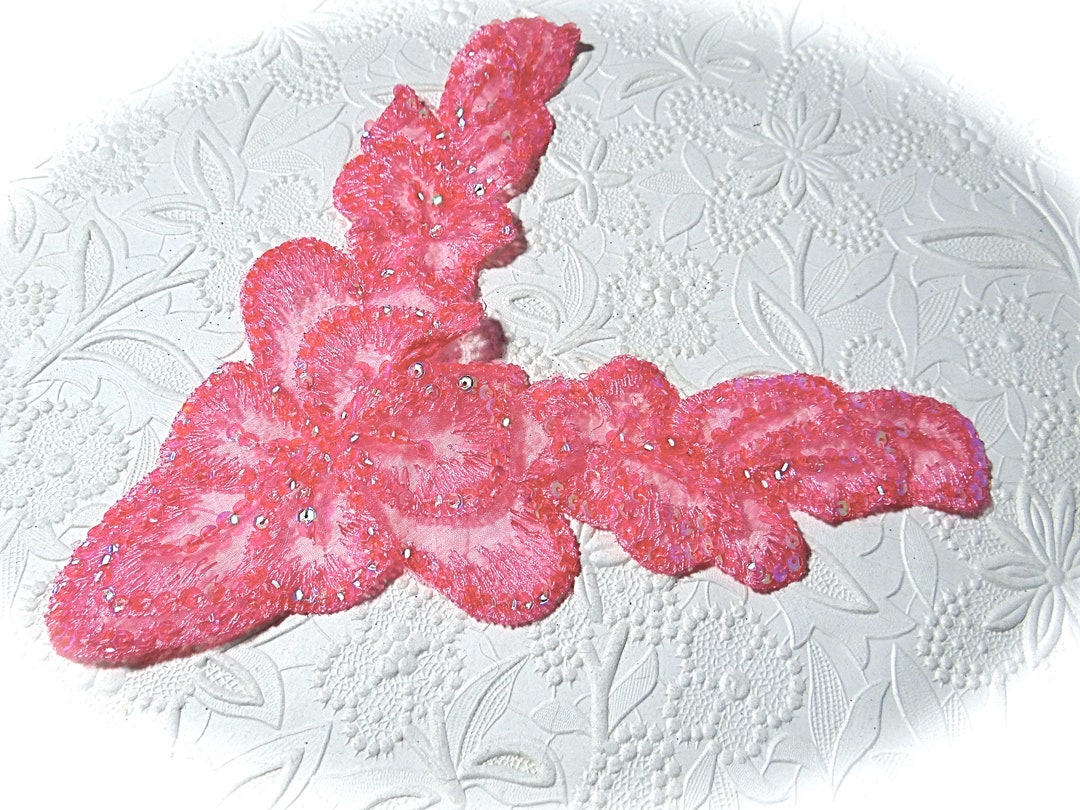 Hot Pink Yoke Applique Sequin Appliques Costume Trims Collars BA-206 - Etsy