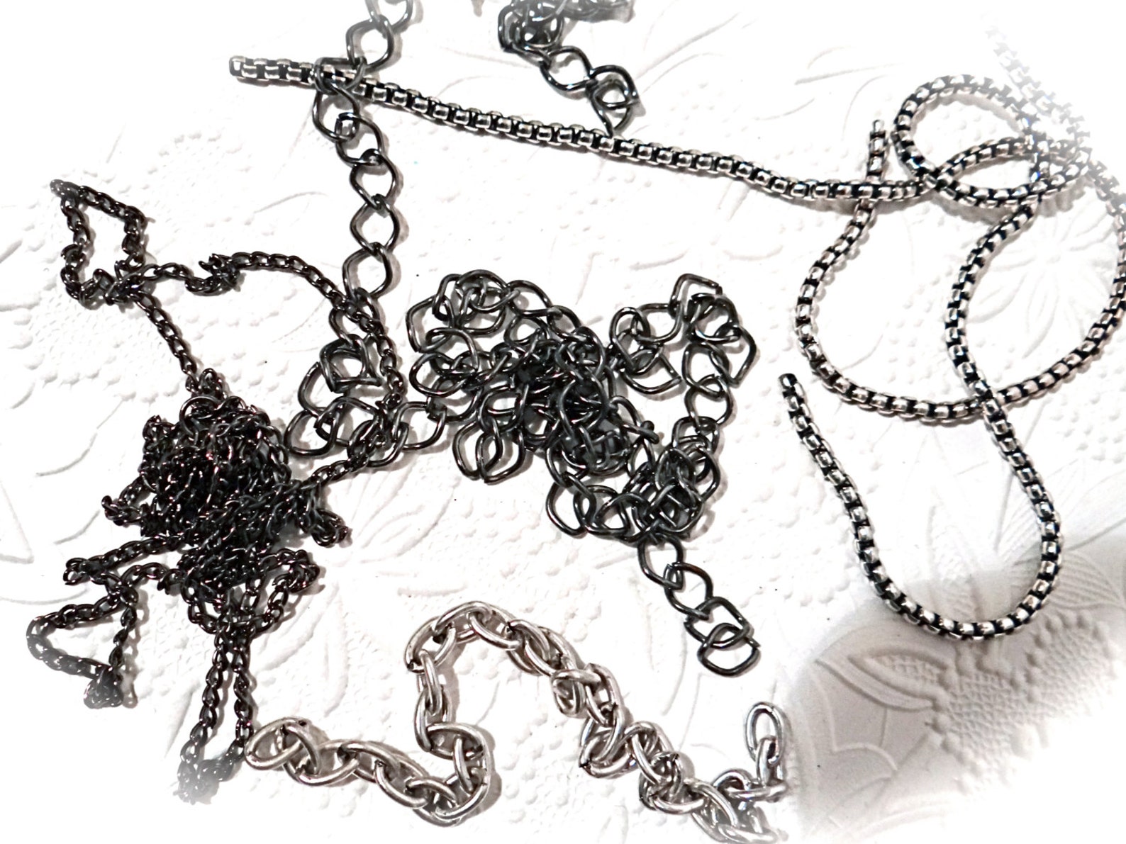 Mixed Lot of 5 Chains Jewelry Findings Silver Chain BT-136 - Etsy