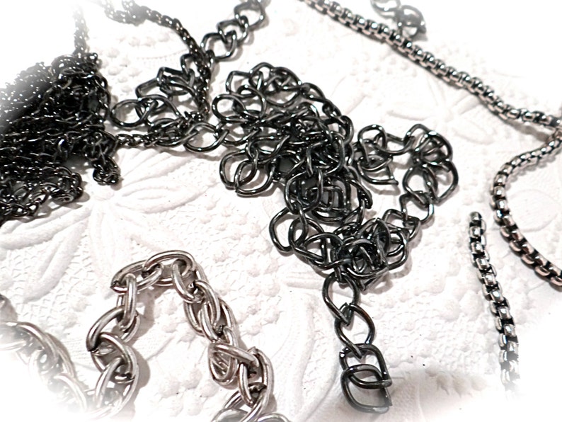 Mixed Lot of 5 Chains Jewelry Findings Silver Chain BT-136 - Etsy