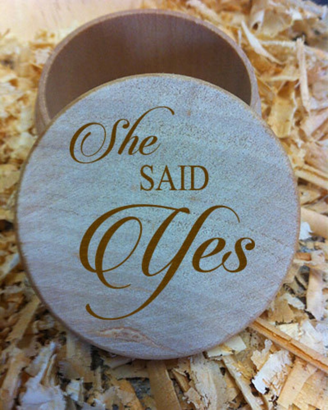 She Said Yes Engagement Wedding Natural Finish Ring Box - Etsy