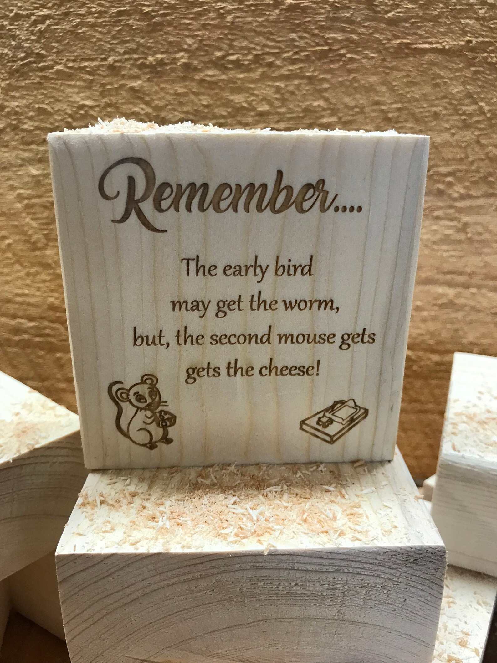 Natural Finish Wood Desk Sign | Etsy