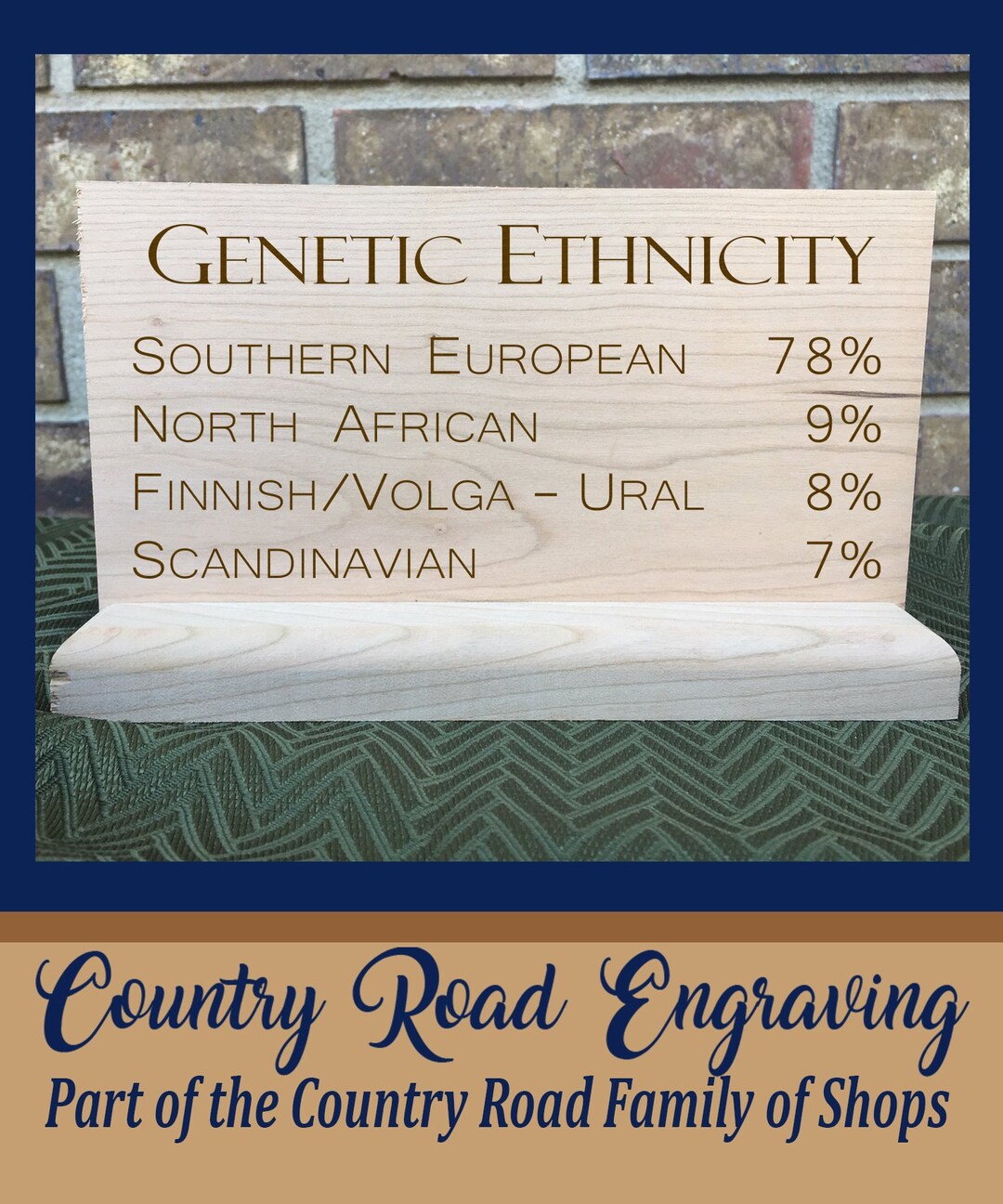 Personalized Genetic Ethnicity Wood Engraved Sign Your Genetic History ...