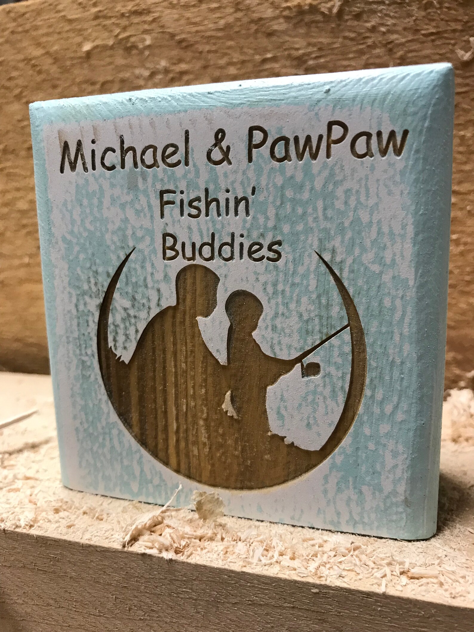 Fishing Buddies Personalized Wood Desk Sign Shelf Sign Display - Etsy