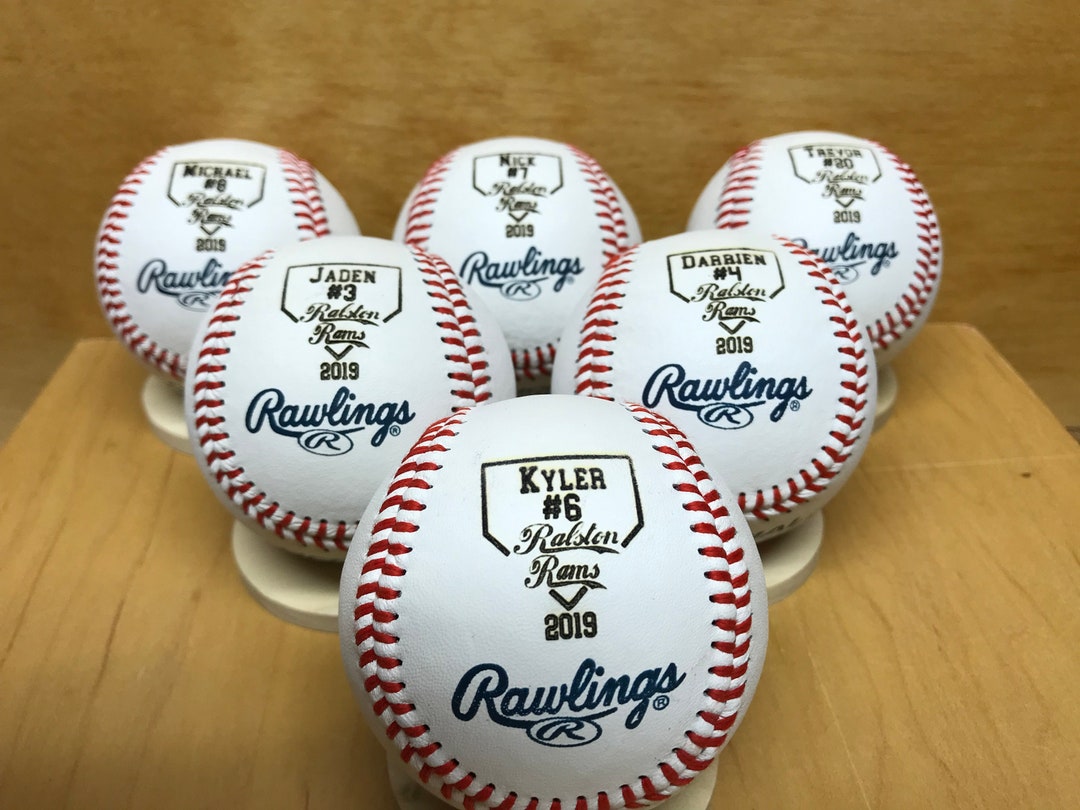 Personalized Engraved Baseball Gift - Player Name, Player Number, Team ...