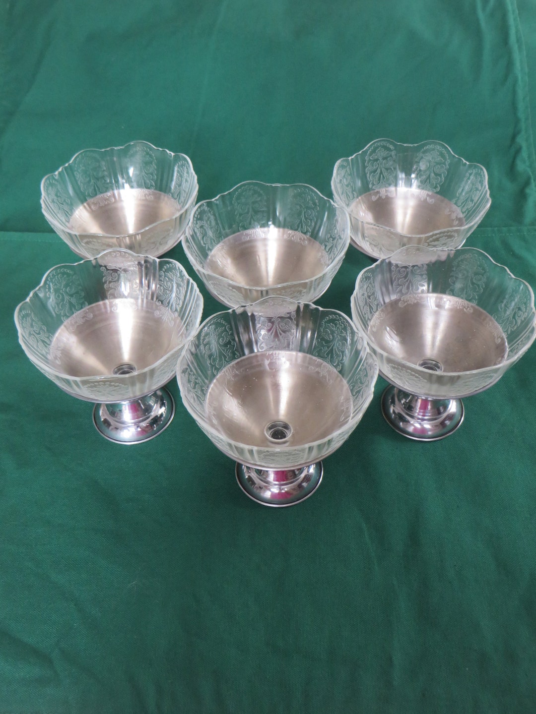 Set of 6 Sherbet/ Dessert Dishes Vintage Macbeth-evans American Sweet ...