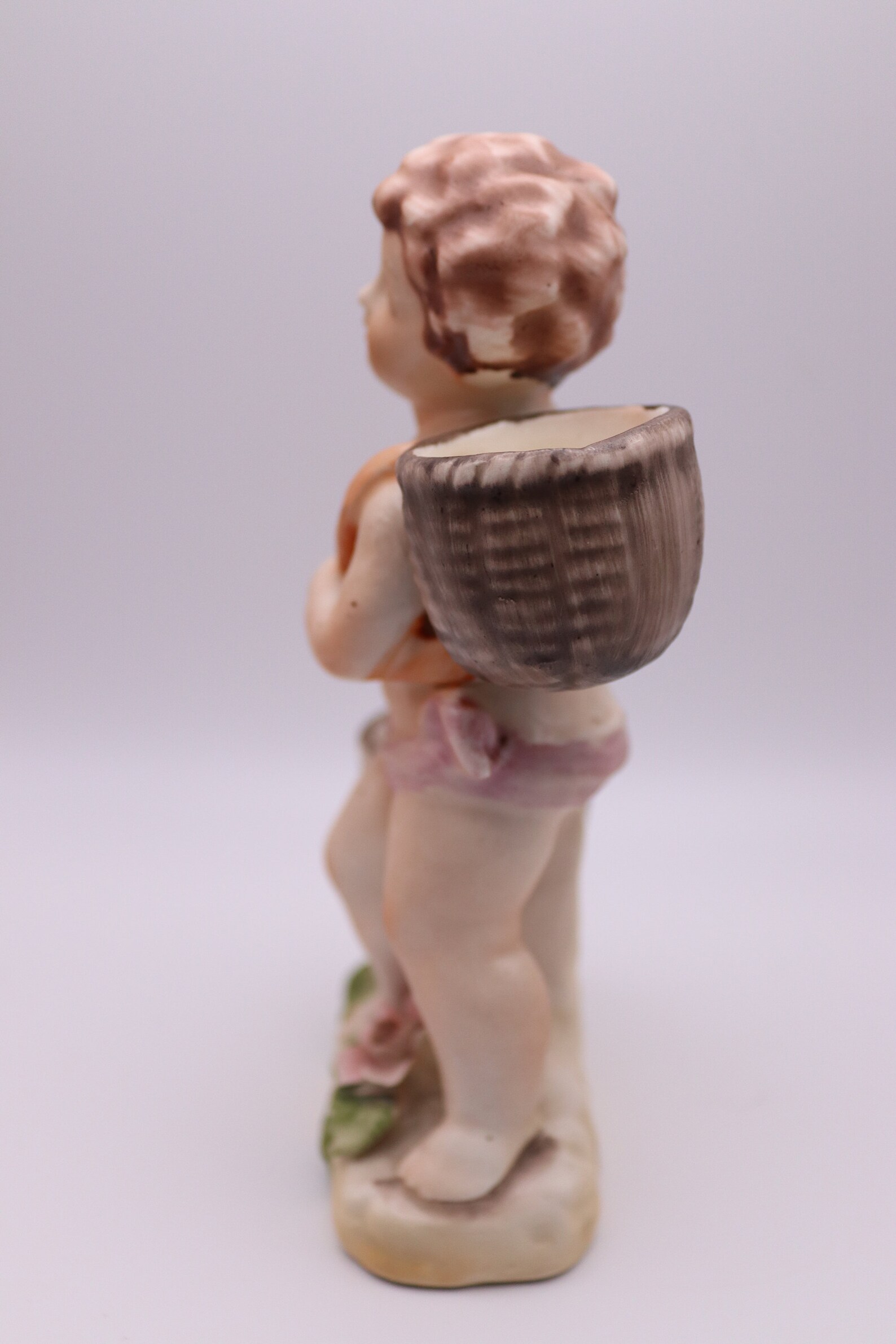 Vintage Hand Painted Bisque Porcelain Boy Carrying Baskets - Etsy