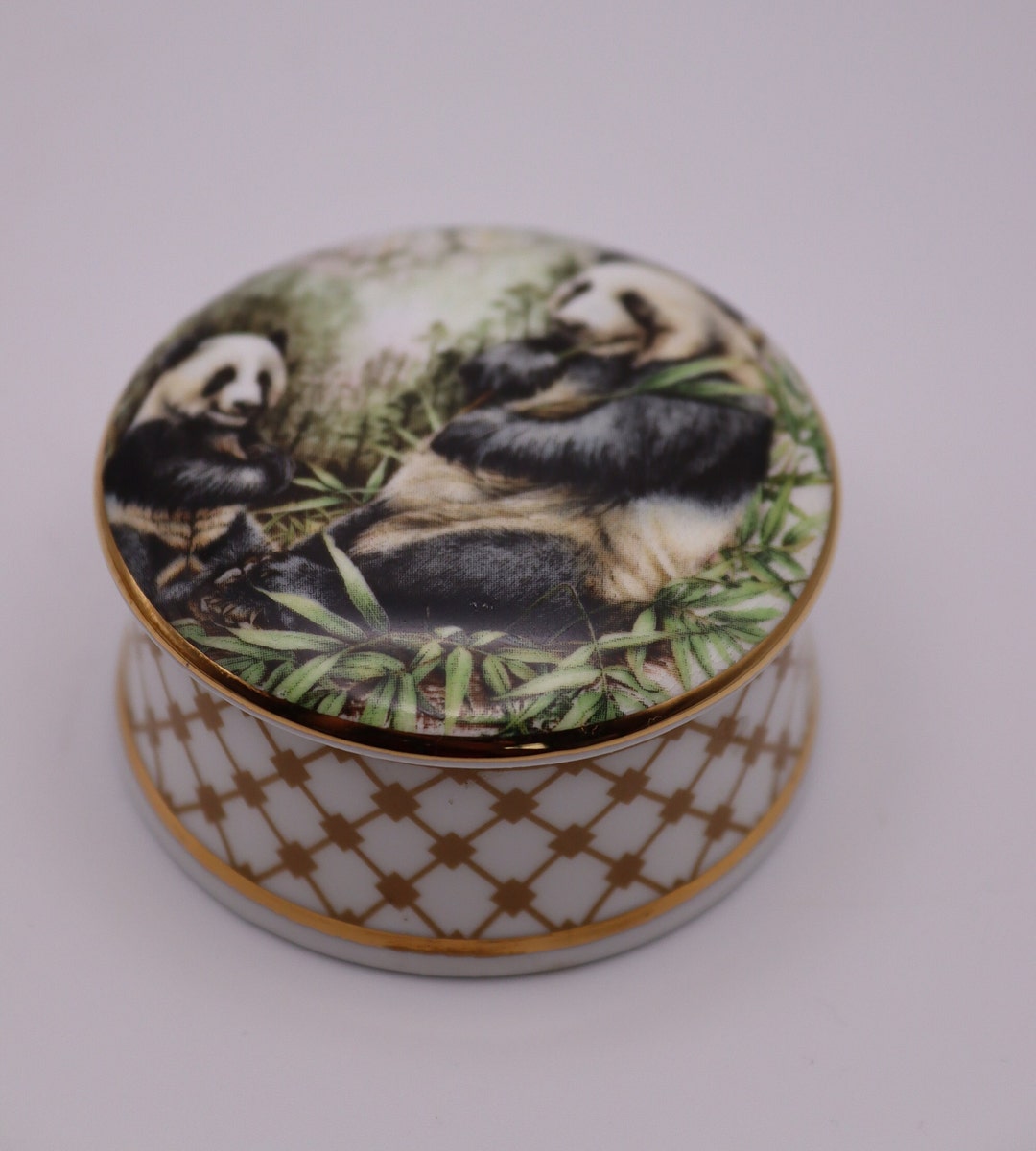 Panda Bear Fine Bone China Trinket Box Falcon China - Etsy