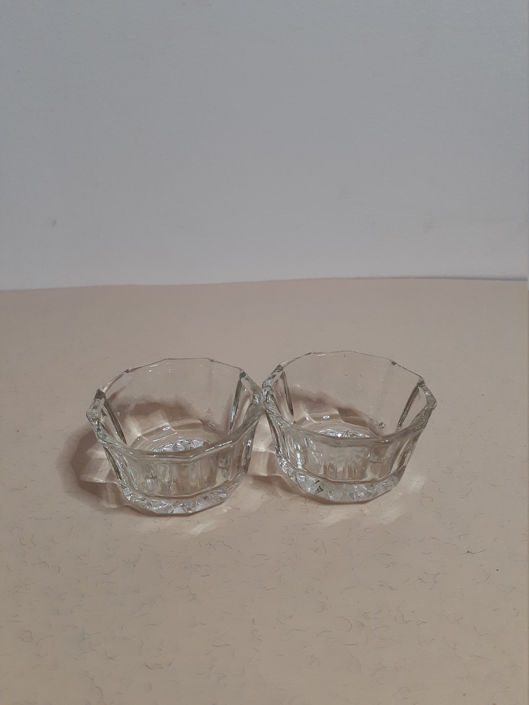 Set of Two Clear Salt Cellars / Salt Dishes - Etsy