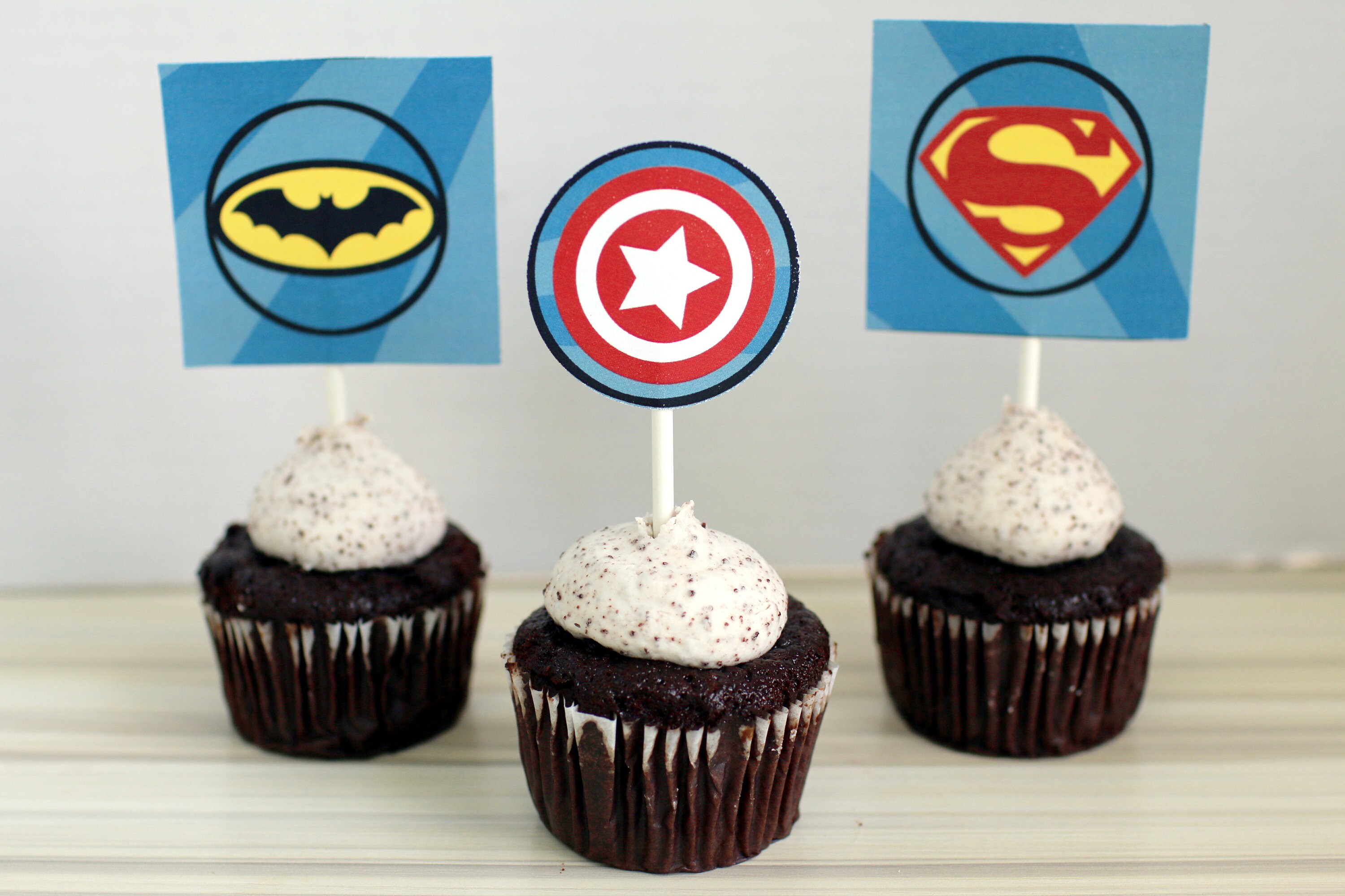 INSTANT DOWNLOAD DIY Printable Superhero Cupcake Toppers, Stickers ...