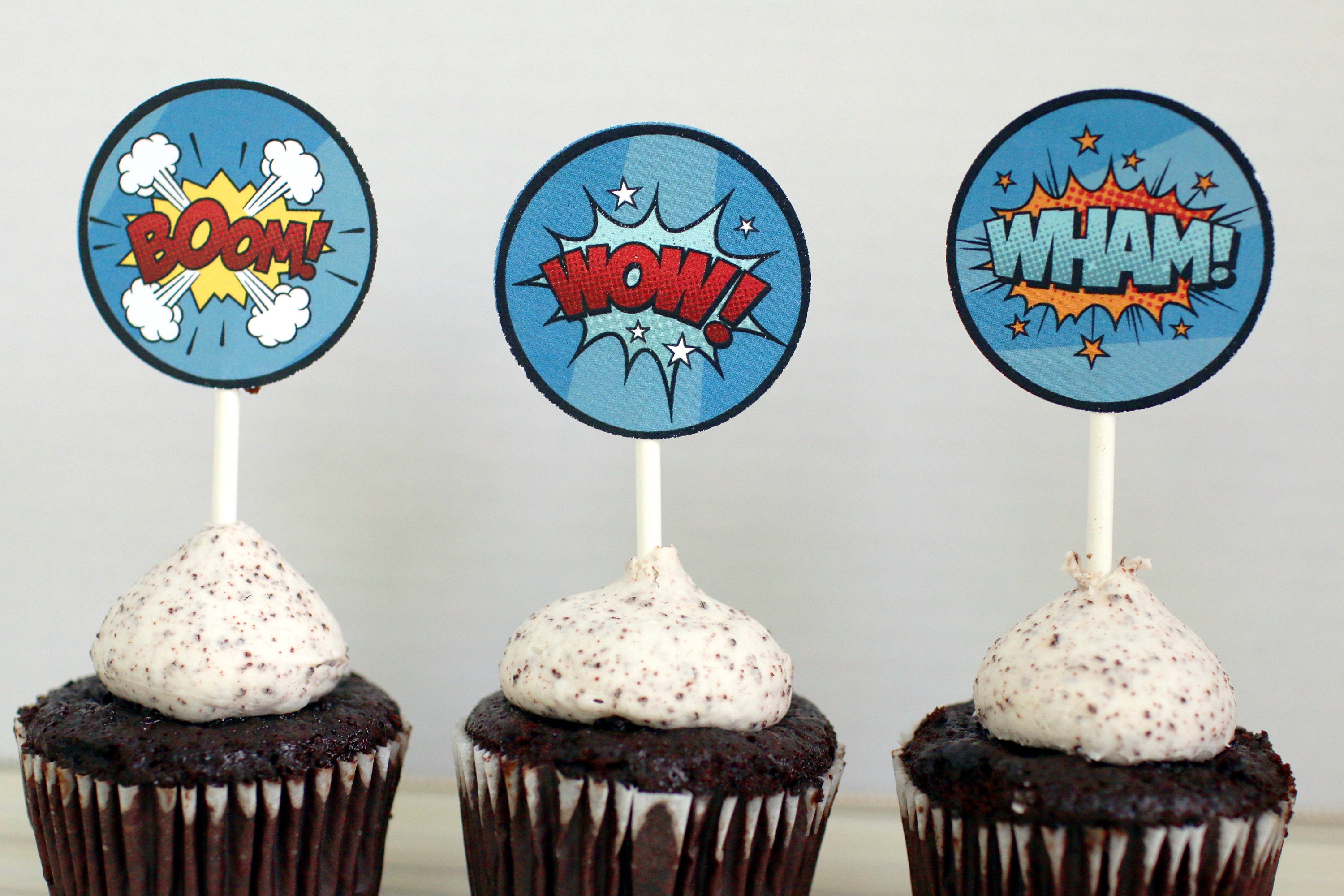 INSTANT DOWNLOAD DIY Printable Superhero Cupcake Toppers, Stickers ...