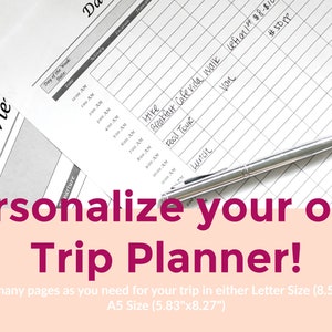 Printable Trip Planner, Instant Download Vacation Planning Bundle – 9 ...