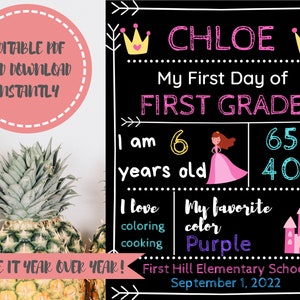 Editable First Day of School Sign Instant Download Printable PDF ...