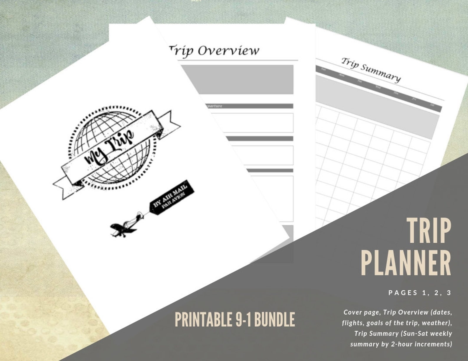 Printable Trip Planner, Instant Download Vacation Planning Bundle – 9 ...