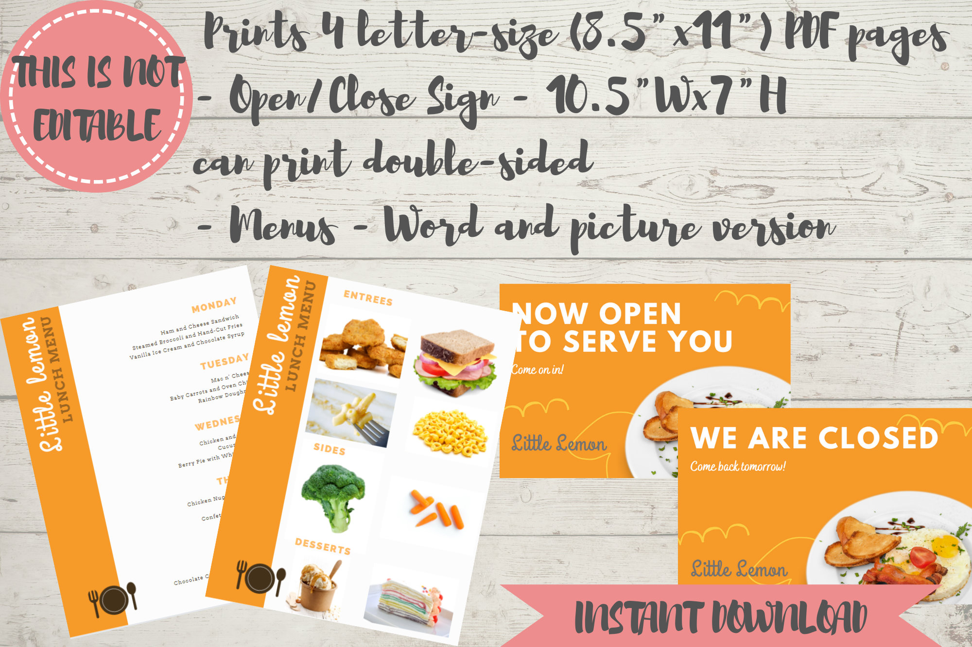 Restaurant Pretend Play - Money, Menu, Cafe Sign, Food Cards, Receipts ...