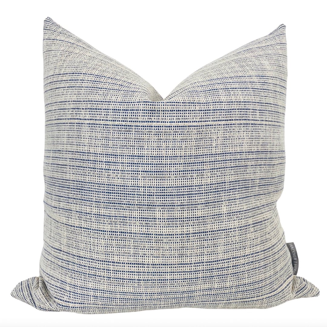 Blue Textured Linen | Blue Pillow Cover, Textured Pillow Cover ...