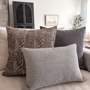 Deeply Woven Gray Pillow Cover, Textured Pillow Cover, Decorative ...
