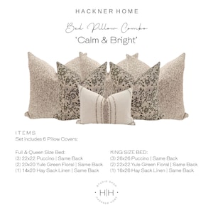 Calm & Bright Bed Pillow Combo, Bedroom Pillows, Pillow Combos, Green ...