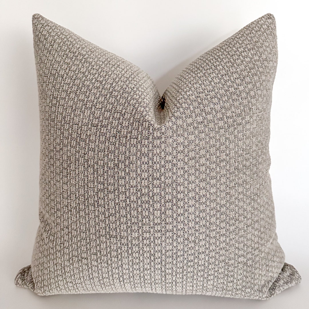 Deeply Woven Gray Pillow Cover, Textured Pillow Cover, Decorative ...