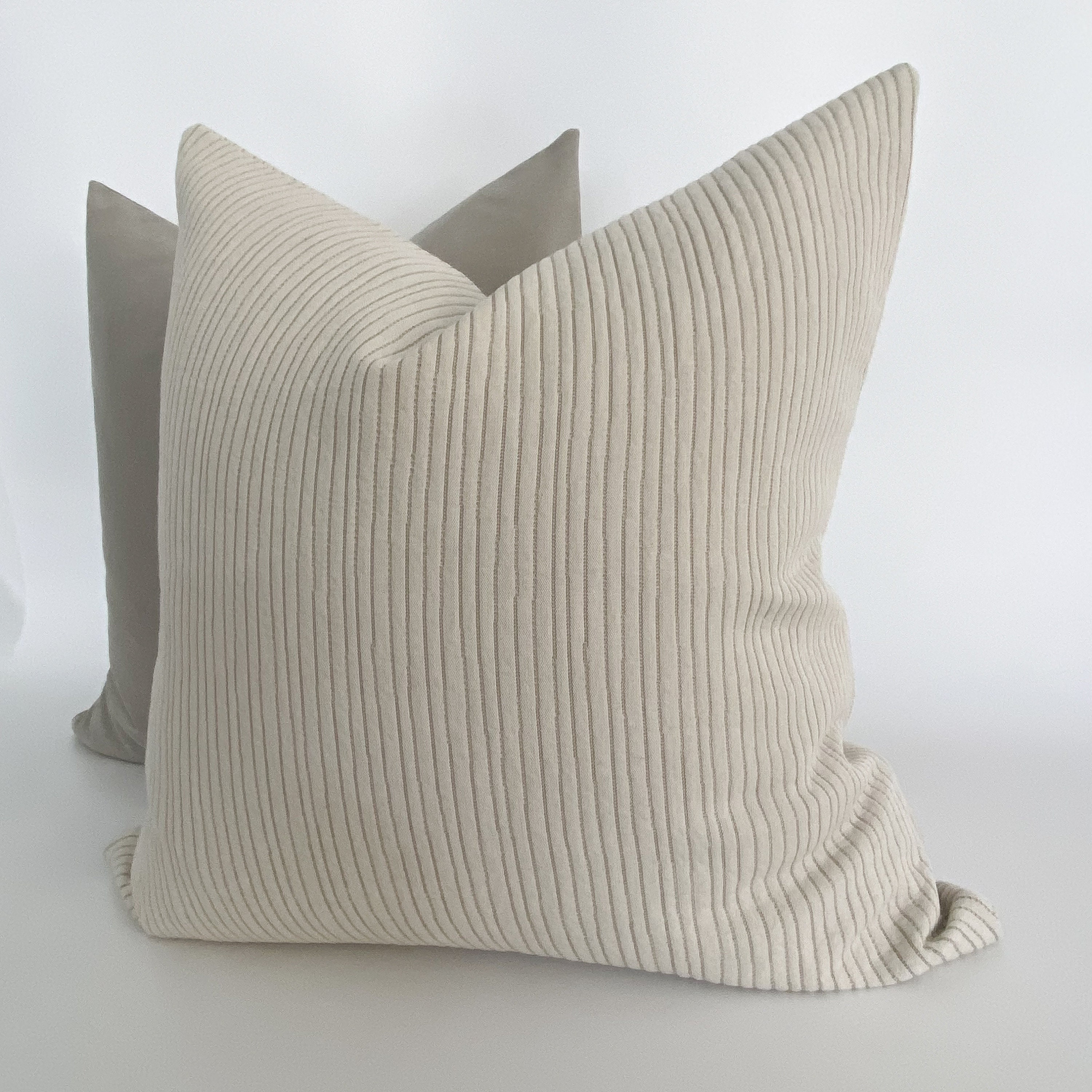Soothing Cords Pillow Cover, Striped Pillow Covers, Neutral Pillows ...