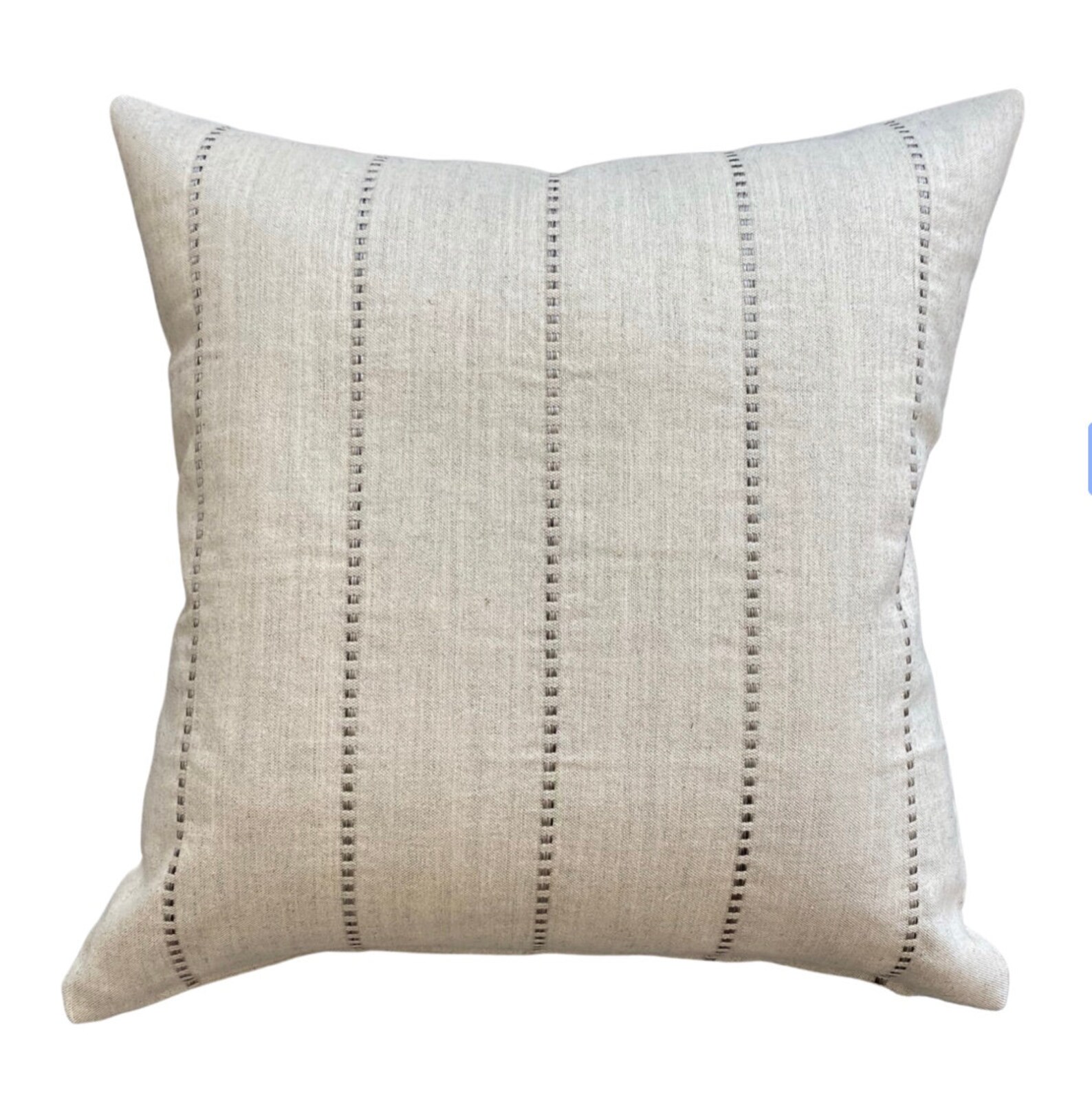 Embroidered Stripe Gray Pillow Cover Linen and Gray Pillow - Etsy