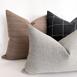 Deeply Woven Gray Pillow Cover, Textured Pillow Cover, Decorative ...