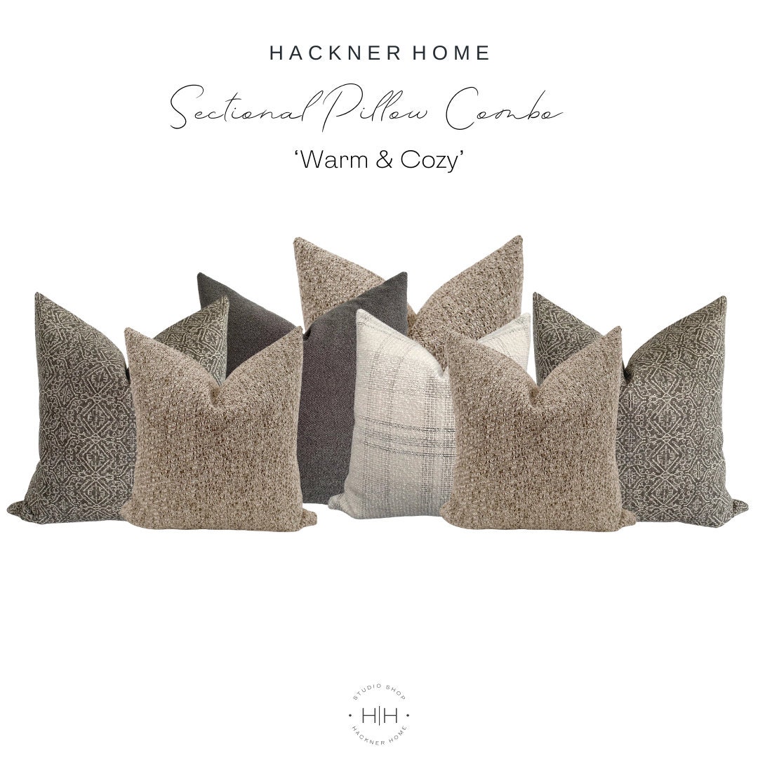 Sectional Pillow Cover Combo 'warm & Cozy' | Pillow Covers, Living Room ...