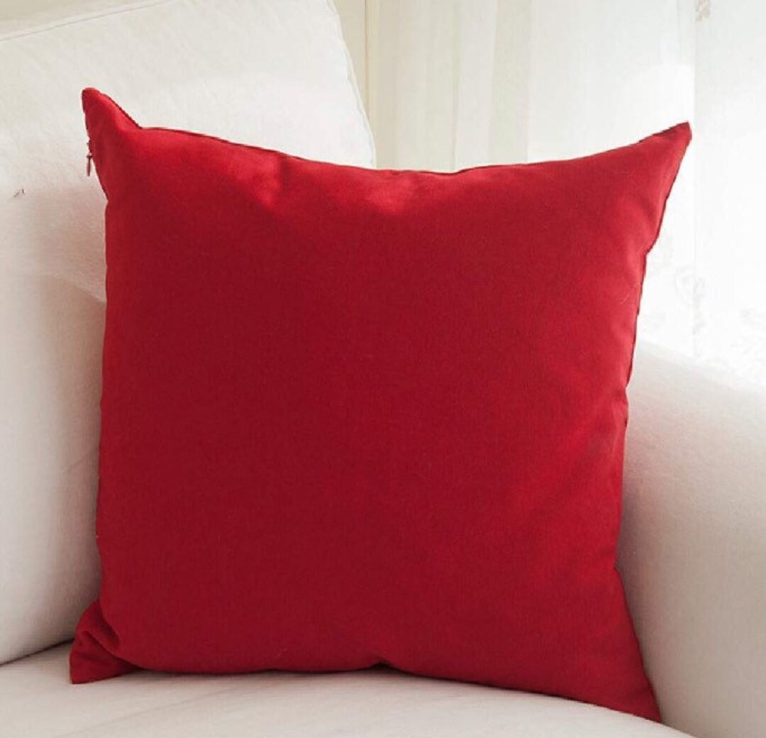 Red Pillow Cover, Solid Red Pillow Cover, Christmas Red Pillow Cover ...