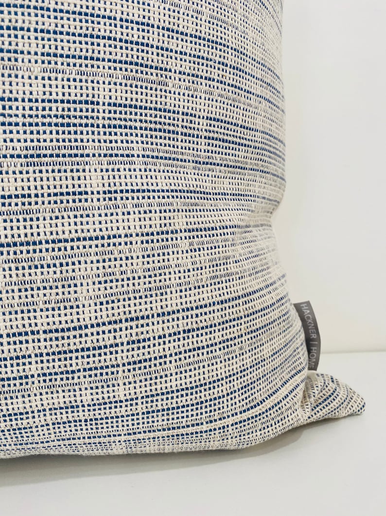 Blue Textured Linen Blue Pillow Cover Textured Pillow - Etsy