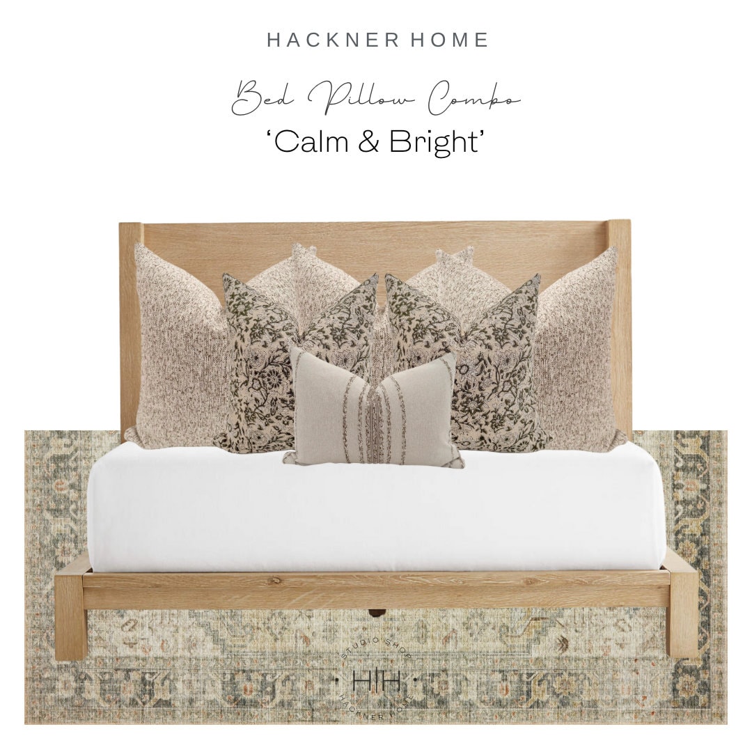 Calm & Bright Bed Pillow Combo, Bedroom Pillows, Pillow Combos, Green ...