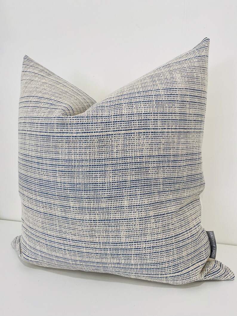 Blue Textured Linen Blue Pillow Cover Textured Pillow - Etsy