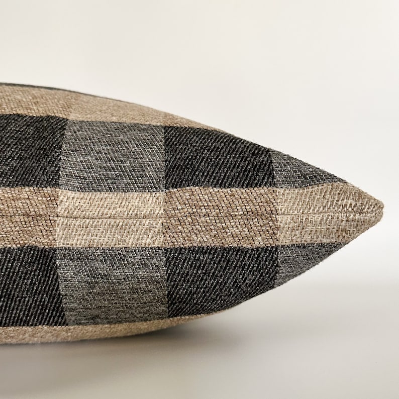 Brown Black Checkered Pillow Cover, Plaid Check Cushion Cover, Winter ...