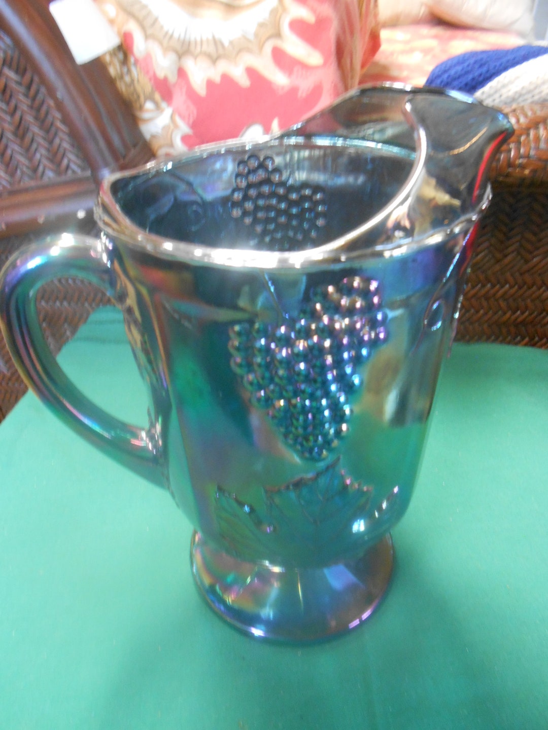 Pitcher-indiana Glass Purple Carnival Iridescent - Etsy