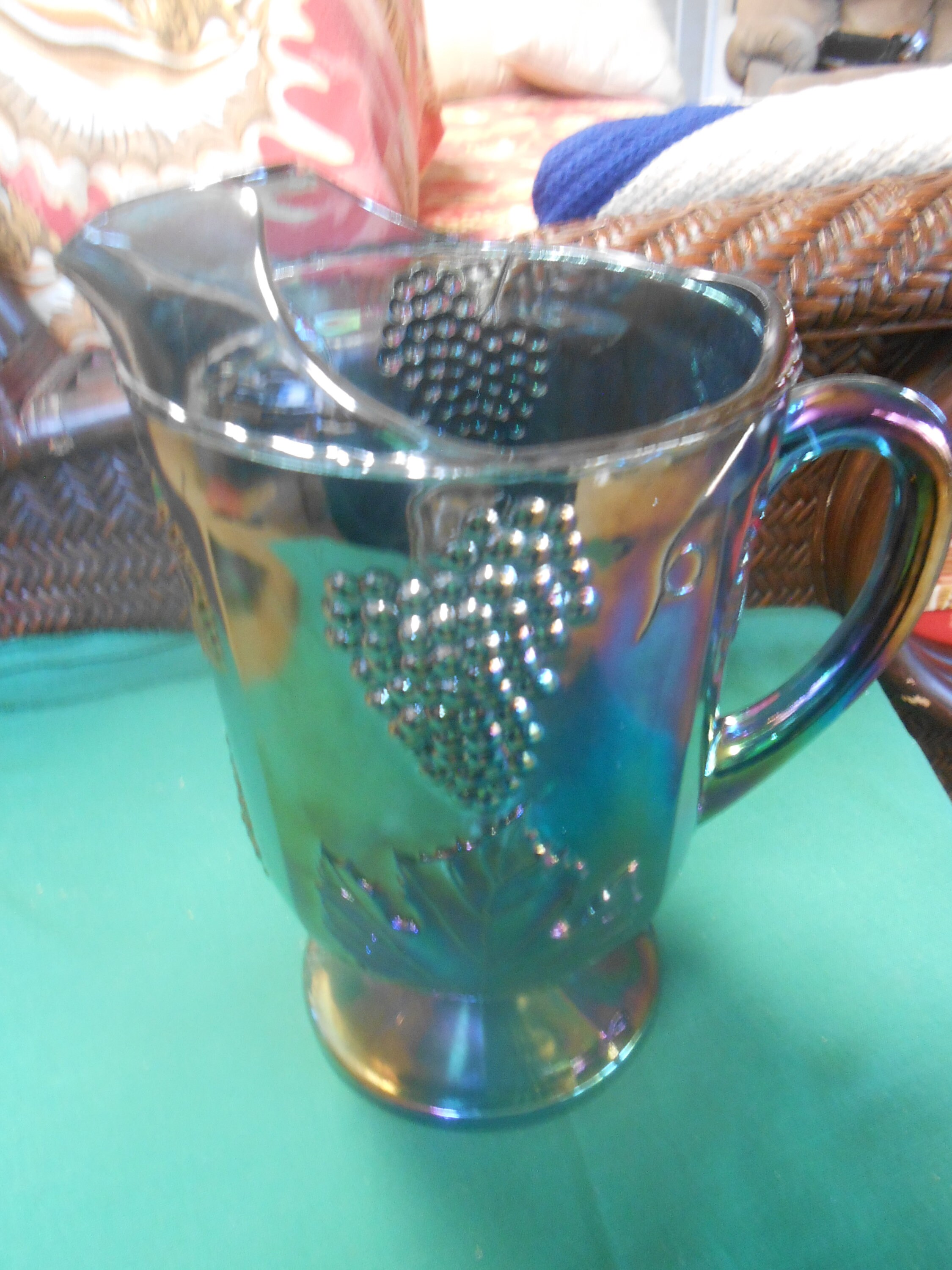 Pitcher-indiana Glass Purple Carnival Iridescent - Etsy