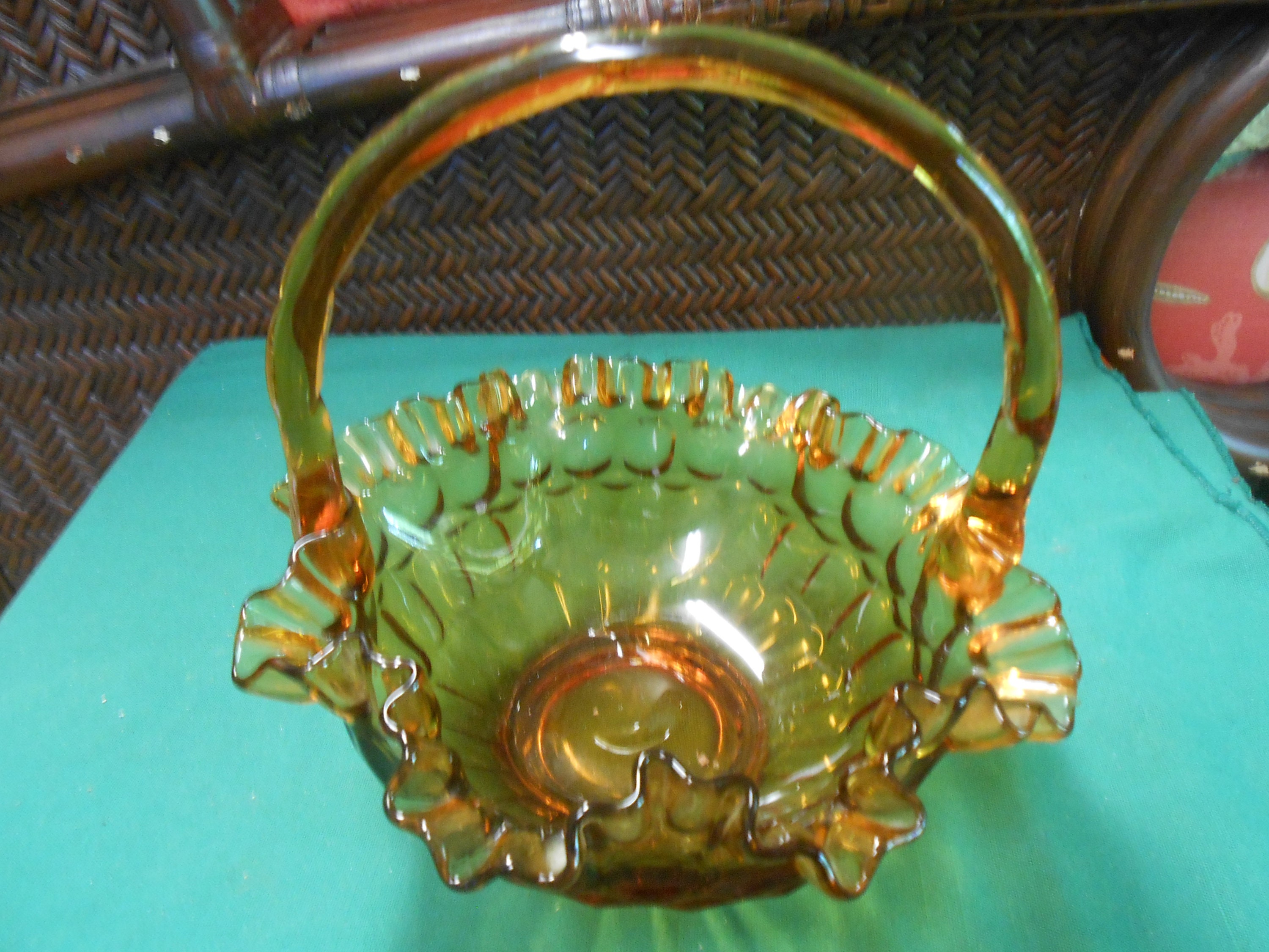 Amber Glass BASKET - Etsy