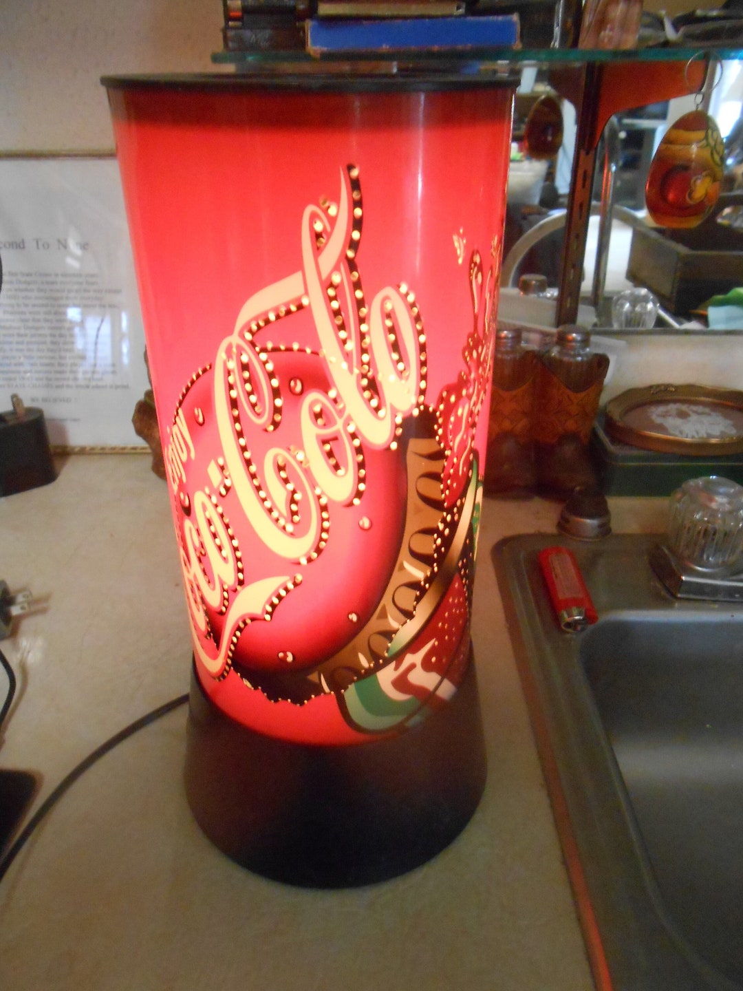 COCA COLA Rotating Sparkling Lamp - Etsy