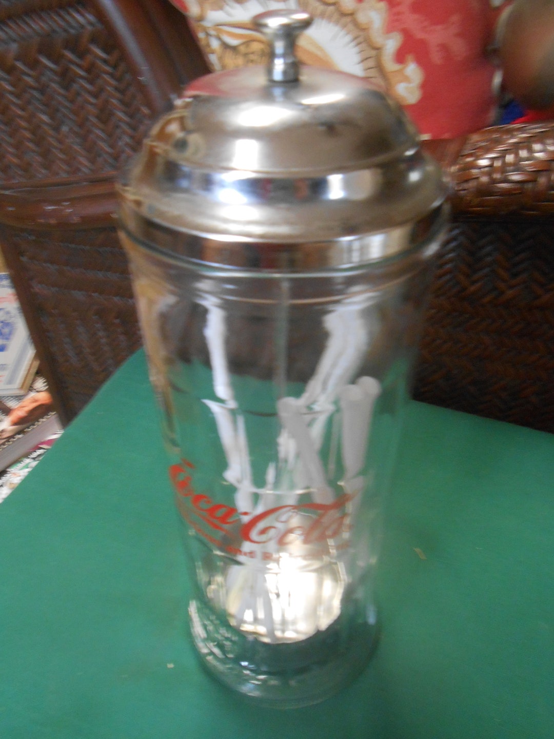 COCA COLA Glass Straw Holder - Etsy