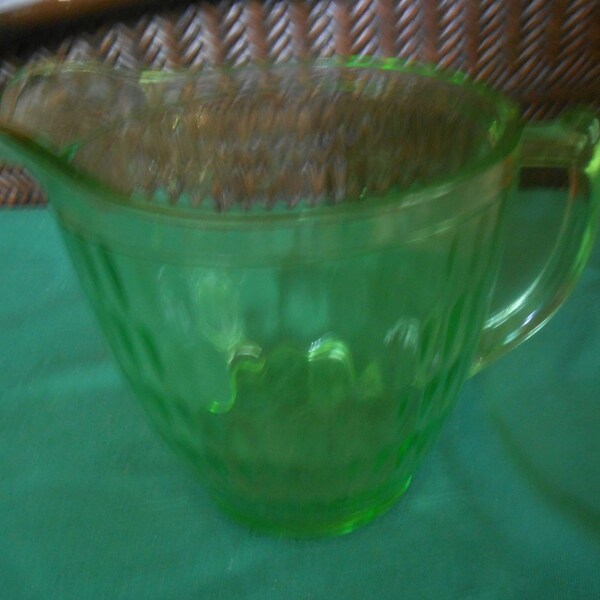 Green Depression Glass Pitcher - Etsy