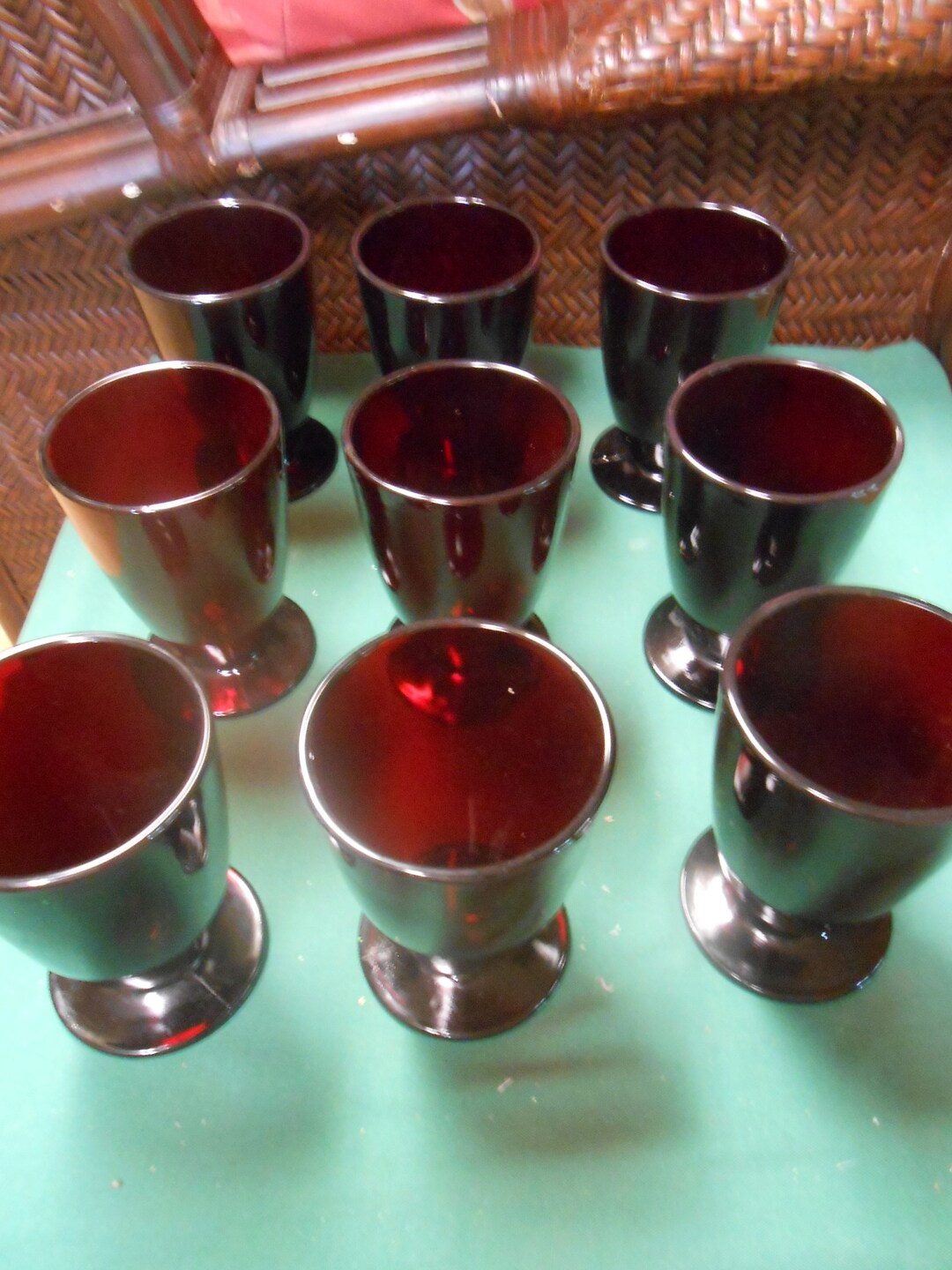 9 Royal RUBY RED Goblets/glasses 5 - Etsy