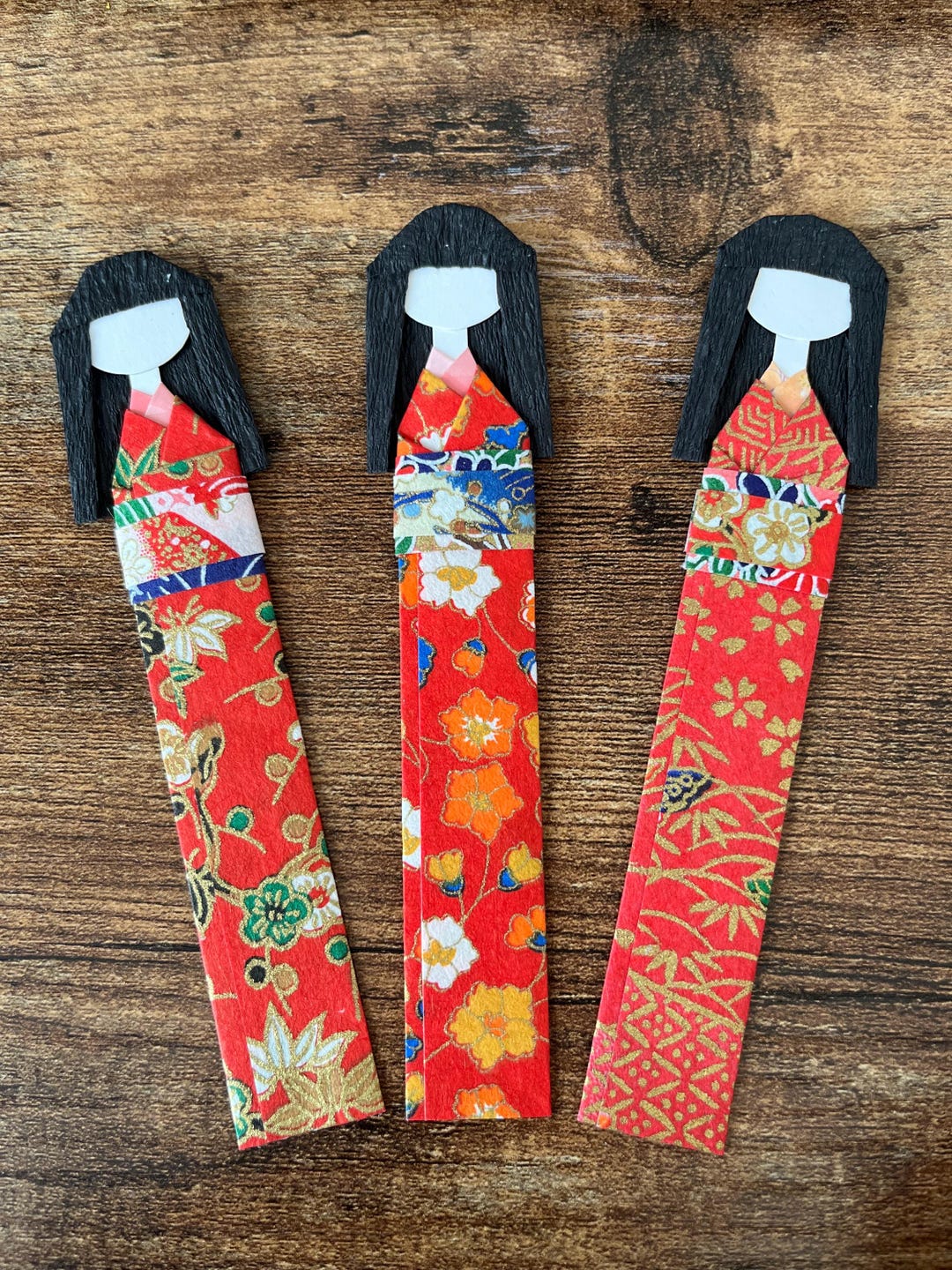 Handmade Japanese Origami Geisha Paper Doll Art Bookmarks - Etsy