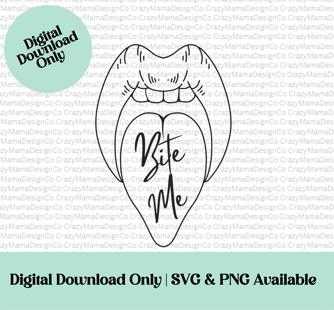 Bite Me Lips SVG Bite Me Fangs Bite Me Sticker Bite Me - Etsy