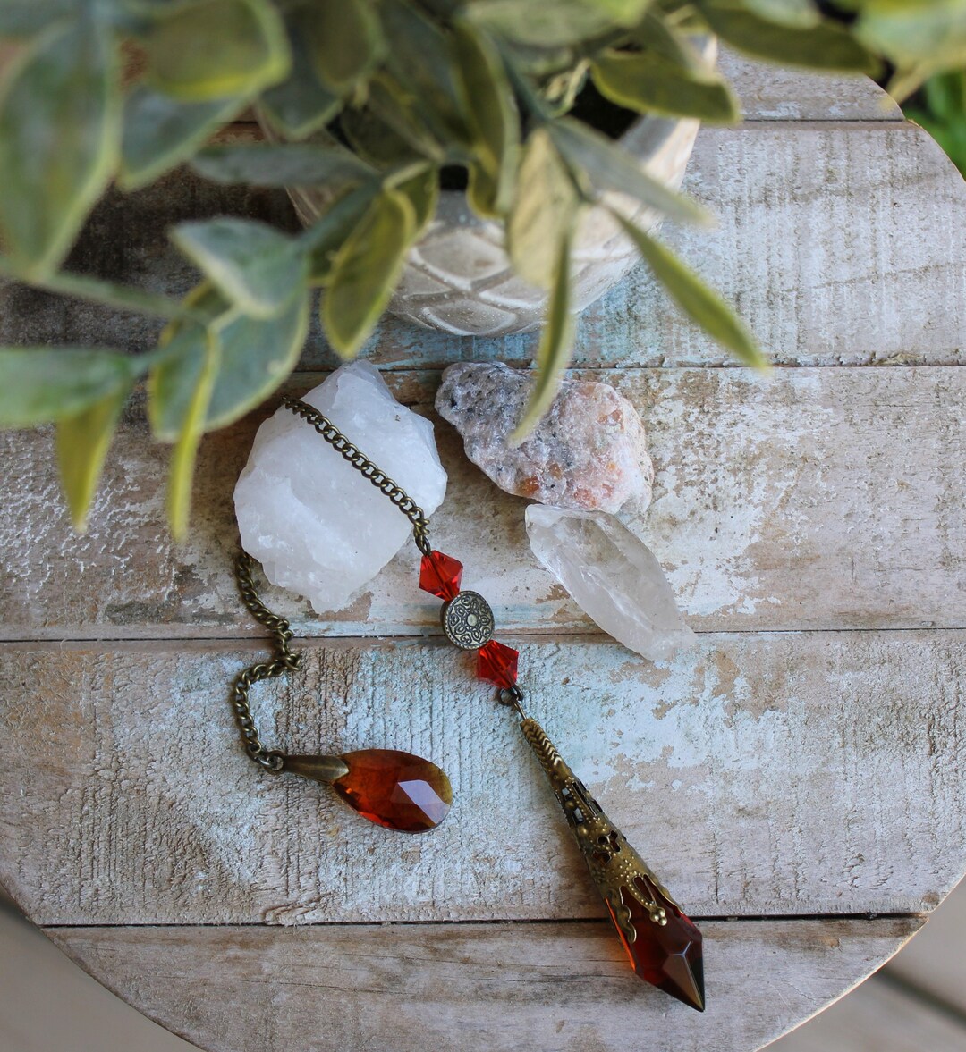 Pendulum Pretty Brown Crystal and Glass Pendulum - Etsy